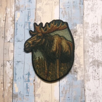 Moose Patch Iron-on Applique Nature, Wild Animal Badge, Outdoor ...