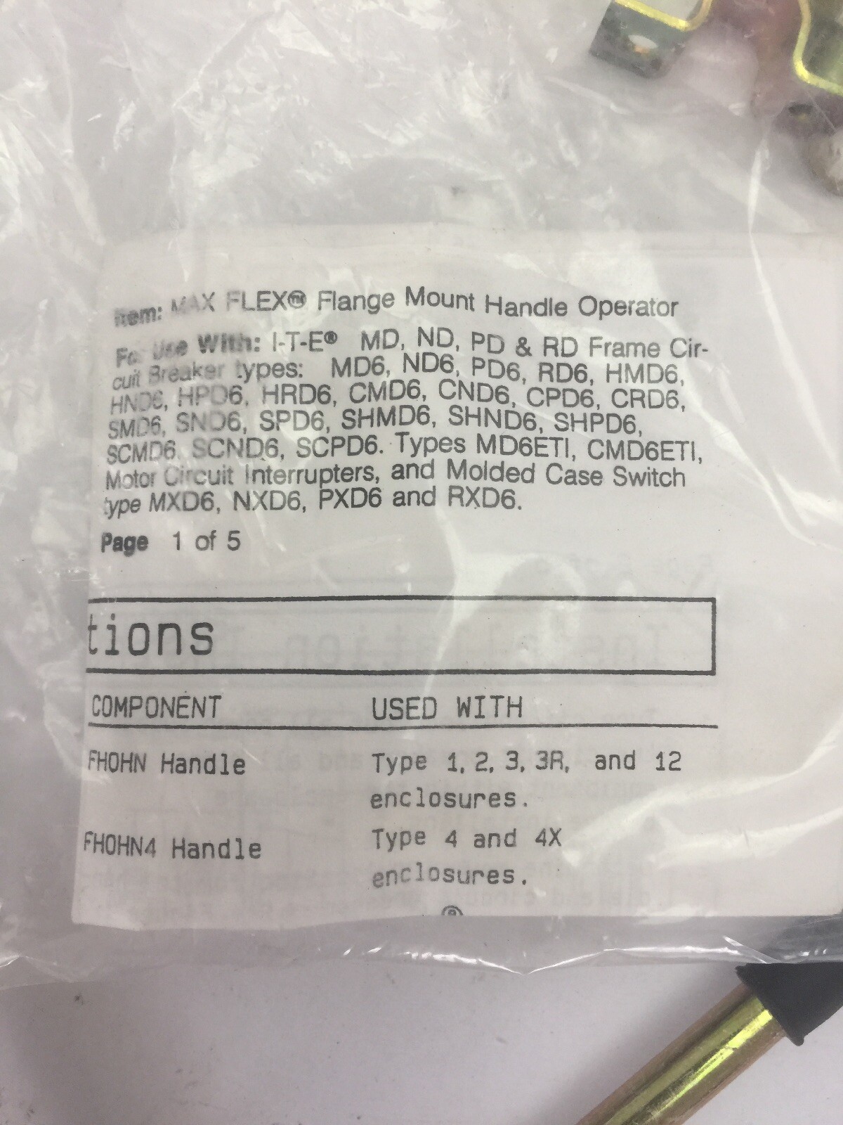 SIEMENS MAX FLEX FLANGE MOUNT HANDLE OPERATOR | eBay