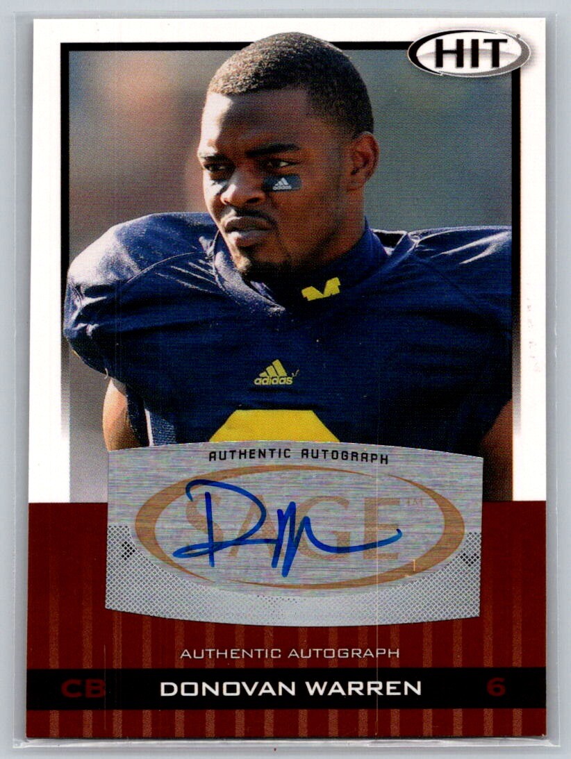 2010 SAGE HIT Donovan Warren Autographs #A6 - Michigan Wolverines | eBay