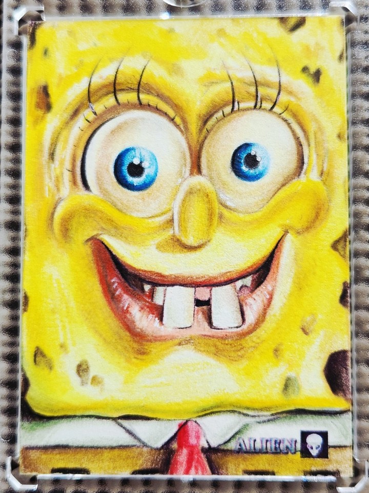 SPONGEBOB SQUAREPANTS CLOSE-UP Sketch Card (1/1) HAND DRAWN & PAINTED ...