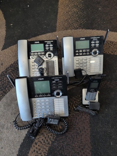 VTech 4-Line Small Business Phone System 1 CM18445 2 CM18245 & Cordless ...