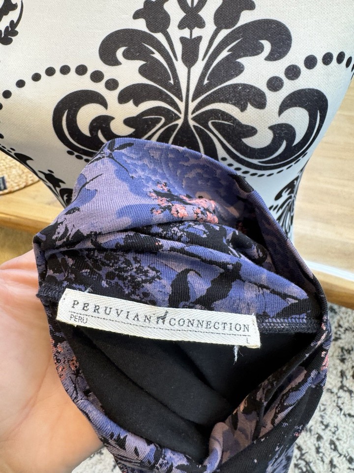 Peruvian Connection Women’s Shadow Blossom Turtleneck Top‎ Size L ...