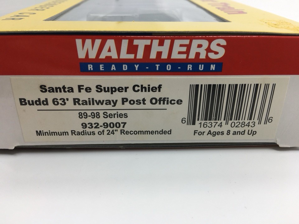 HO Walthers 932-9007 Santa Fe Super Chief 63’ Budd RPO Railway Post ...