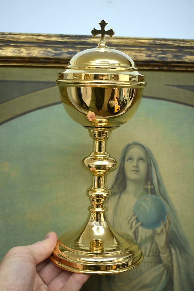 Antique 100 Year Old Gold Plated Ciborium, Cup Sterling (CU2212 ...