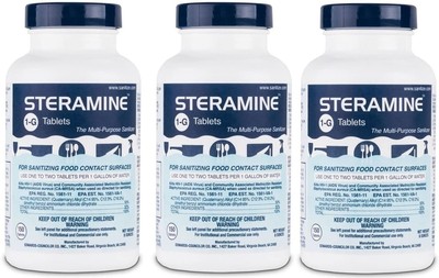 Steramine Quaternary Sanitizing Tablets - 3 PACK (450 Tablets) | eBay
