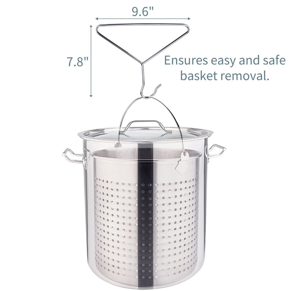 Stainless Steel 32-100QT Turkey Fryer Crawfish Boil Pot Seafood Boil ...