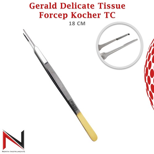 TC Gerald Delicate Point Tissue Forceps Straight 18cm Dental Serrated ...