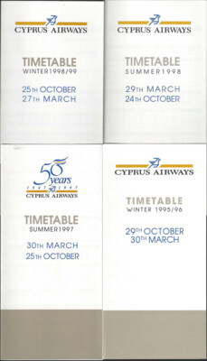 Cyprus Airways timetable lot (4) 1995-1998 | eBay