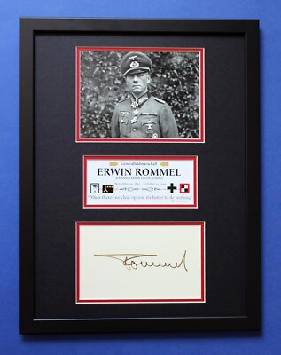 ERWIN ROMMEL AUTOGRAPH framed artistic display WW2 The Desert Fox | eBay