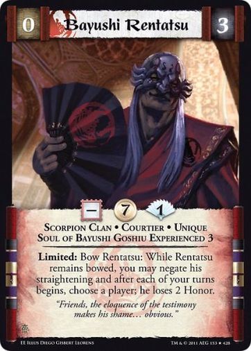 Legend of the Five Rings L5R CCG EE Emperor Ed Bayushi Rentatsu | eBay