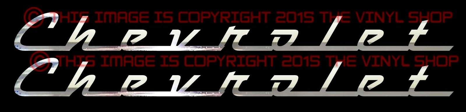 X2 Chevrolet Script CHROME Emblem look decal sticker,gasser, Bel Air ...