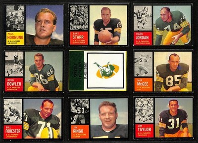 1962 TOPPS Football Cards Green Bay Packers Complete Team Set (12 ...