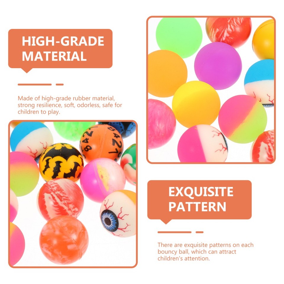 30pcs Colorful Solid Rubber Bouncy Balls Creative Bounce Balls Kids ...
