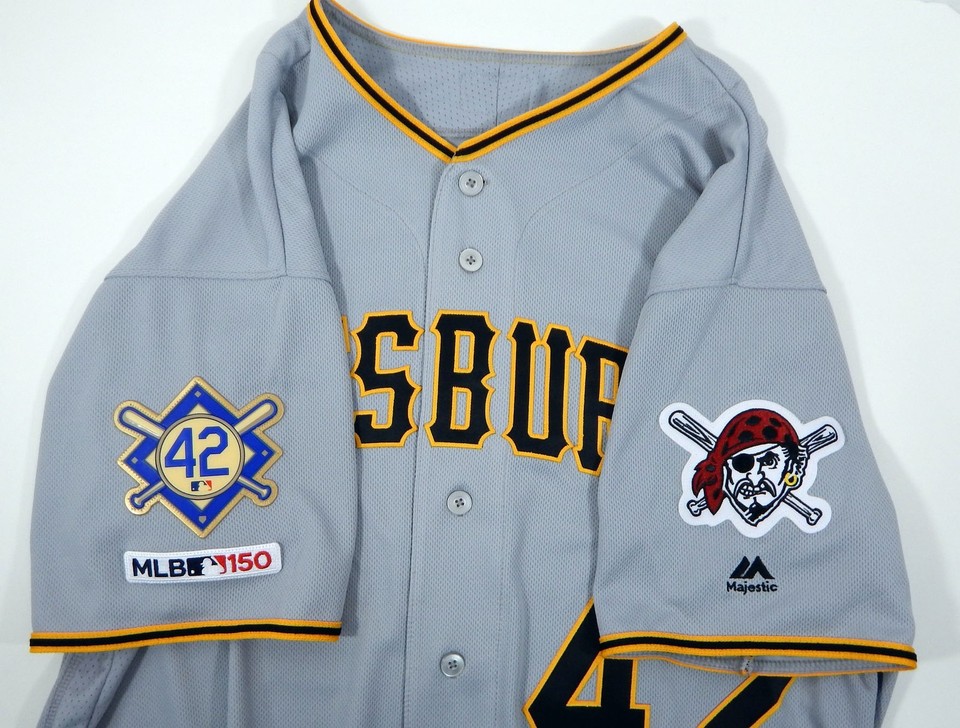 2019 Pittsburgh Pirates Gregory Polanco #42 Game Issued Grey Jersey ...