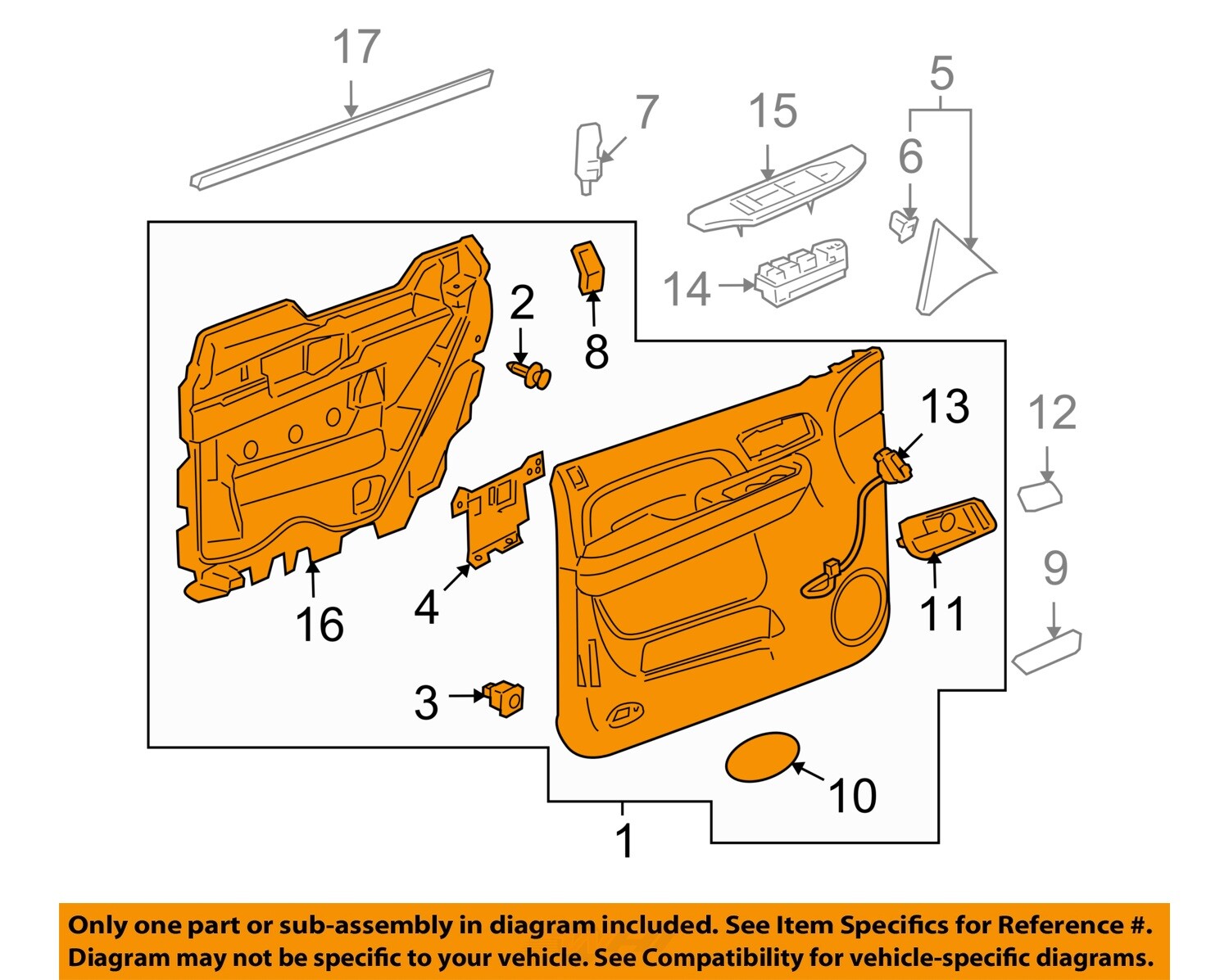 GM OEM 10-13 Tahoe,Yukon Front Door Interior Trim-Door Trim Panel ...