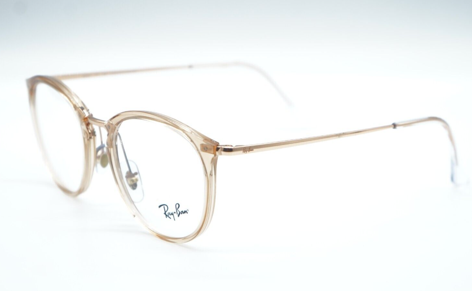 New RAY-BAN Eyeglasses RB 7140 8124 49-20 150 Round Crystal Brown ...