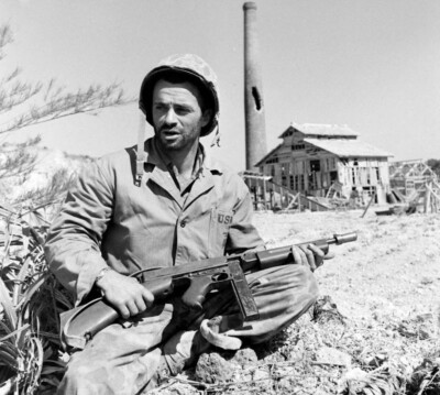 WW2 WWII Photo US Marines on Okinawa Thompson SMG USMC World War Two ...