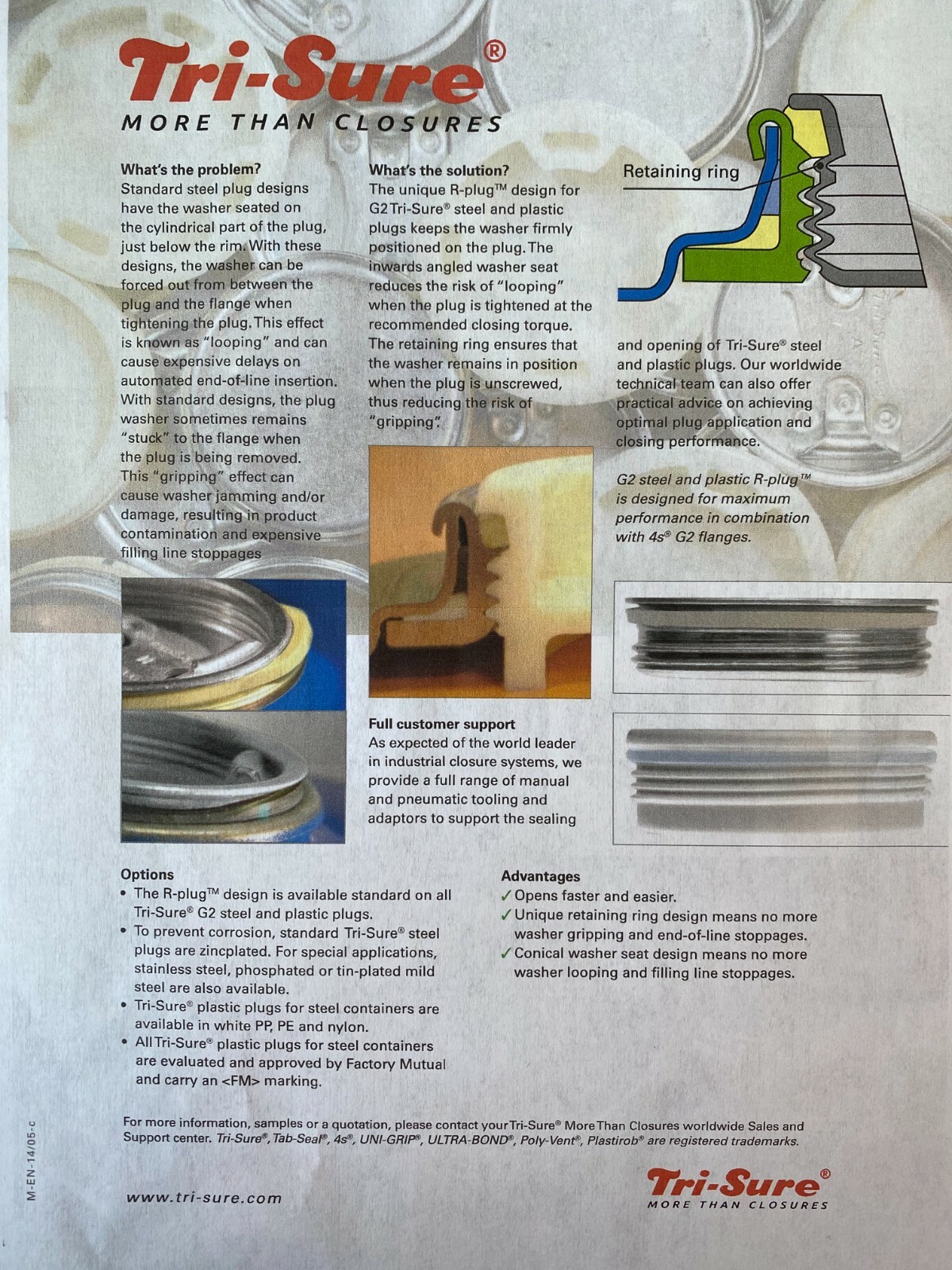 Tri Sure 2" Steel Drum Cap Bung Plugs 55 Gal Barrel Zinc Plated NEW w ...