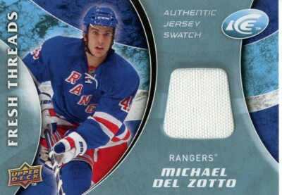 RARE 2009-10 MICHAEL DEL ZOTTO DUCKS / RANGERS ICE FRESH THREADS ROOKIE ...
