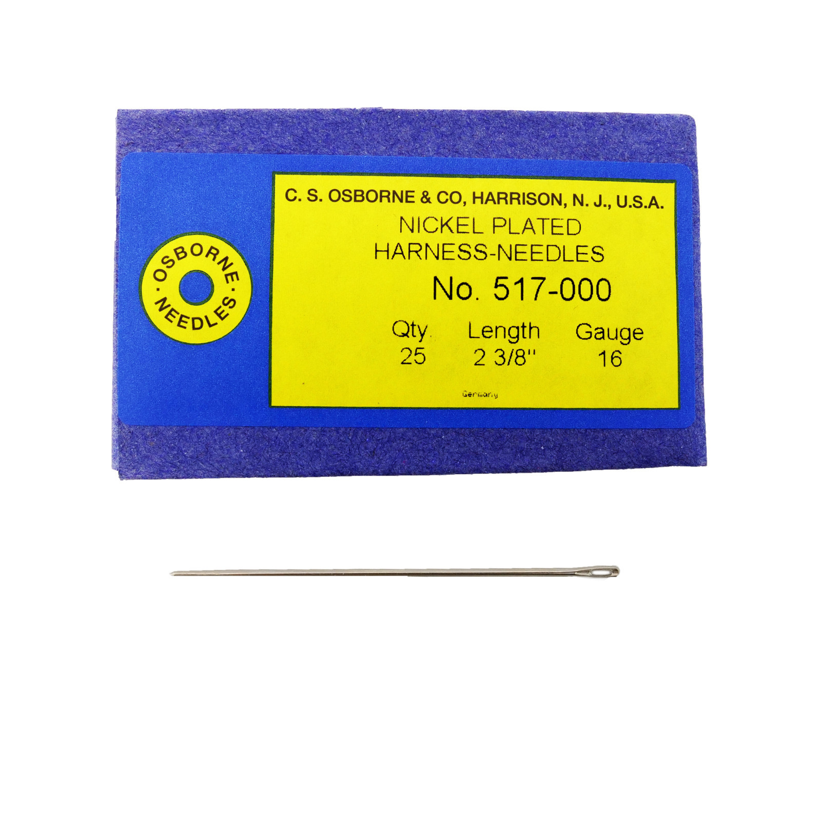 C.S. Osborne Pack Of 25 Harness Needles #517 (517-000) Size 000 Made In ...