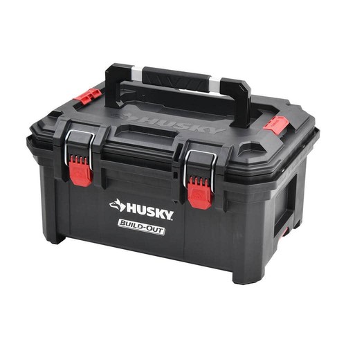 Husky Tool Box Modular Storage 22 Inch Large Plastic Lockable IP65 ...