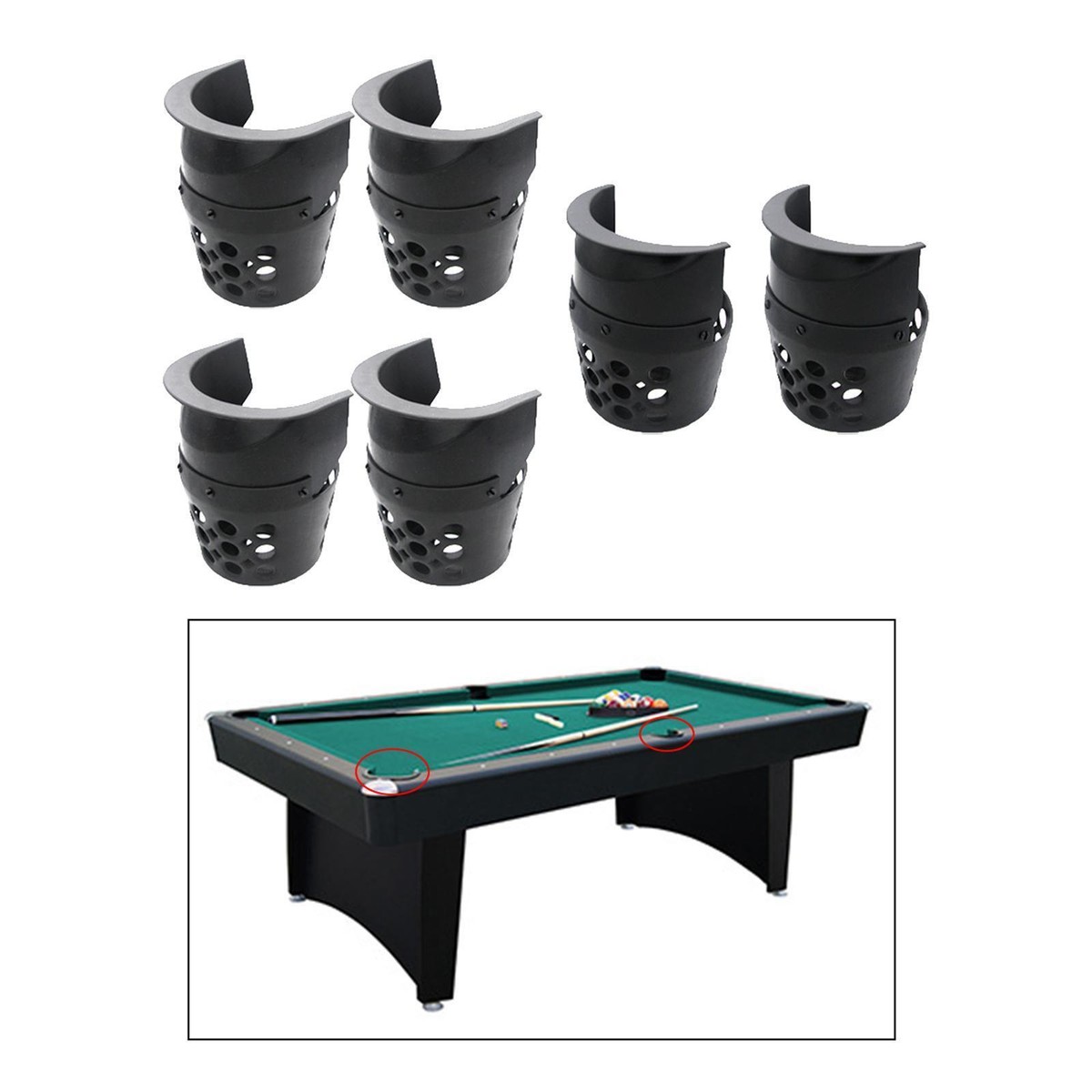Mesa De Billar 6PCS Snooker Basket Home Billiard Ball Storage Pocket ...