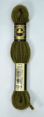 DMC Tapestry Wool, 8m SKEIN, Colour 7391 DARK GOLDEN OLIVE GREEN (7047 ...