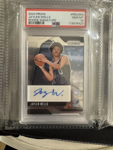 2024-25 Panini Prizm Jaylen Wells Rookie Signature Auto #RSI-JWG PSA 10 ...