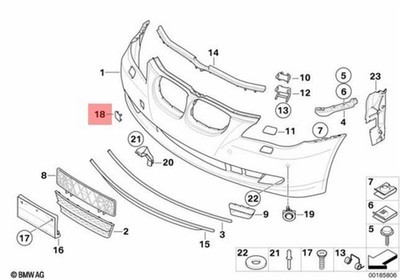 Genuine OEM BMW E60 E61 528i 528xi 535i 535xi Tow Hook Cover PRIMED ...