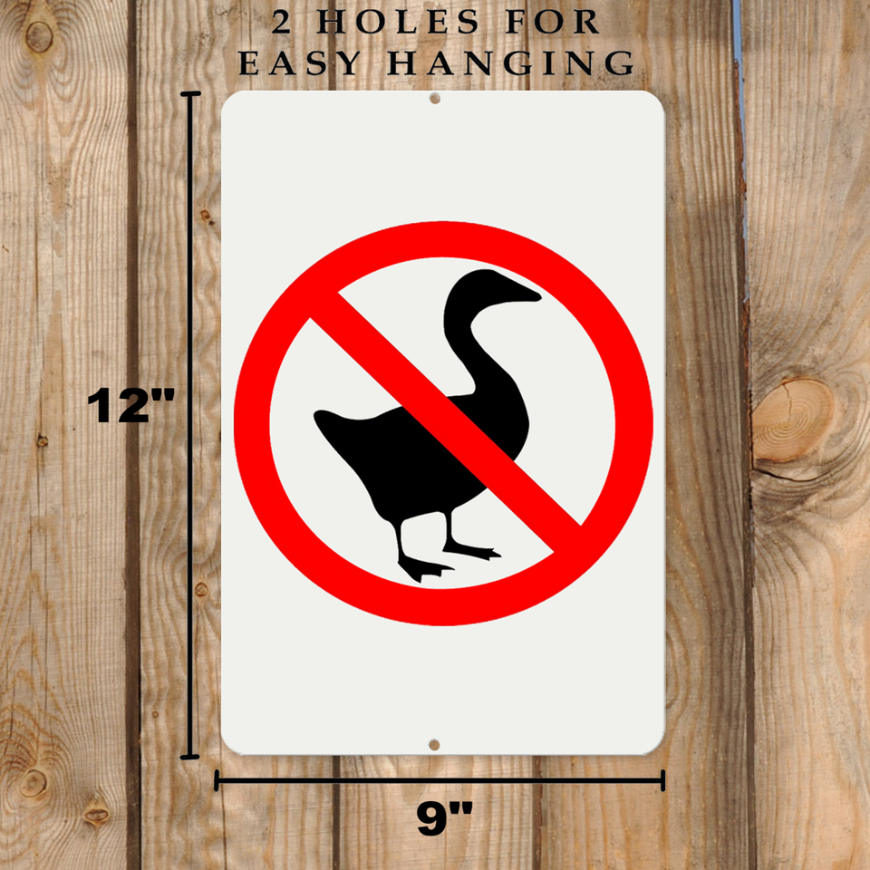 No Geese Allowed 9"x12" Metal Novelty Sign Aluminum Funny Goose Video ...