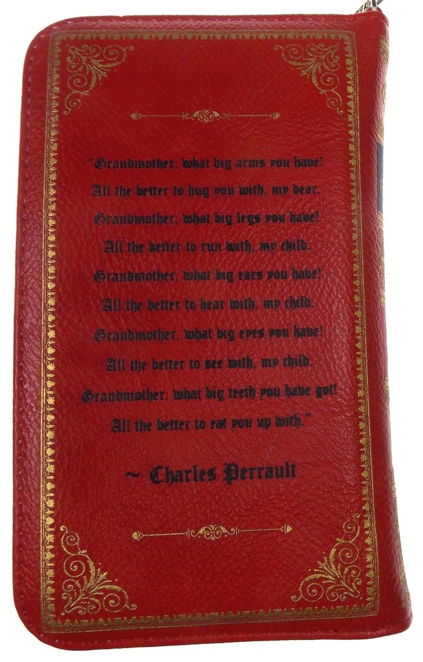 Little Red Riding Hood Wallet Zip Up Wristlet Gift Purse Book Black ...