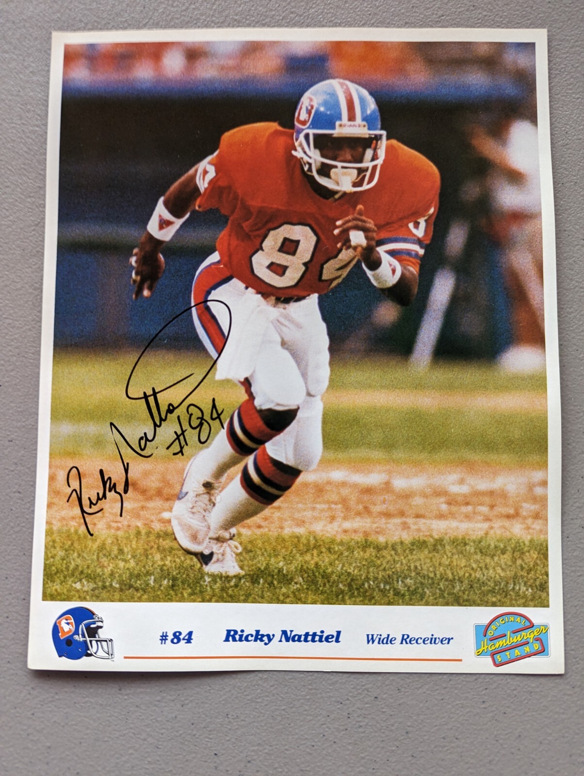Denver Broncos Ricky Nattiel Auto 8x10 Original Hamburger Stand Promo ...