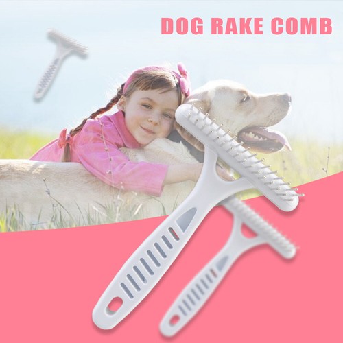 Dog Rake Comb Styling Double Row Teeth Home Grooming Tool Ergonomic Pet ...