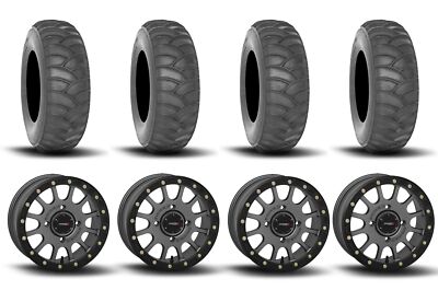 System 3 SB-5 Beadlock Gun Metal Grey 14" Wheels SS360 S/S Tires [30x10 ...
