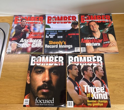 Vintage Essendon “Bombers” Magazine Lot Of 5 -From 2002, 2003 & 2004 ...