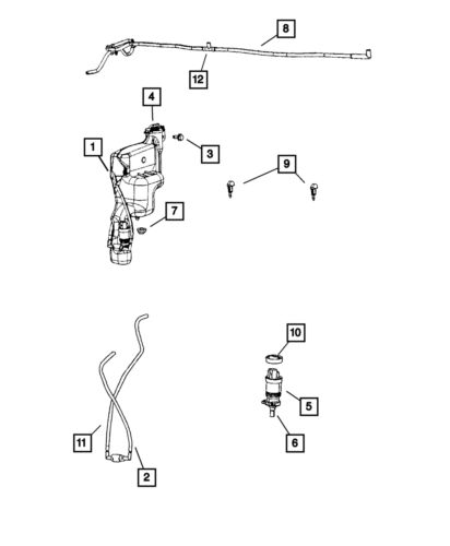 CHRYSLER OEM 07-12 Caliber Wiper Washer Components-Washer Nozzle ...