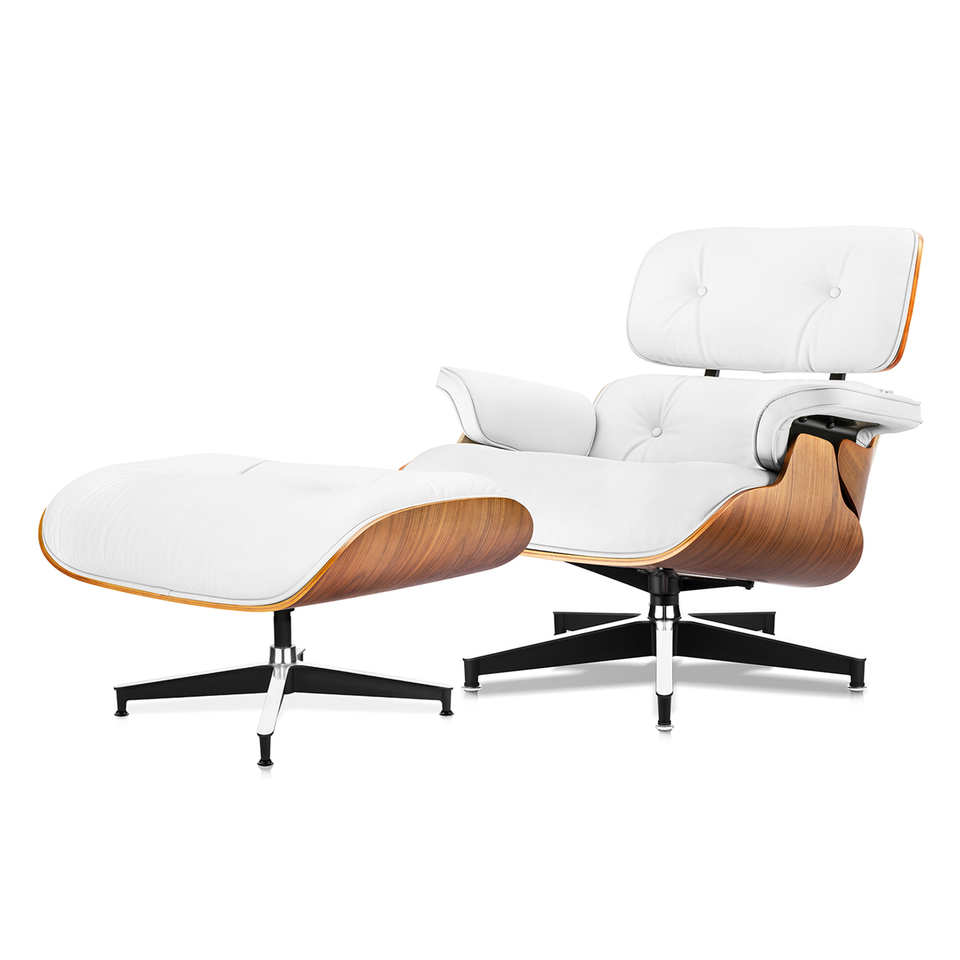 Tall Eams Lounge Chair and Ottoman Walnut Rosewood Swivel Armchair Real ...