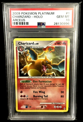 2009 Pokemon TCG Platinum Arceus Charizard Holo Rare PSA 10 Gem Mint #1 ...