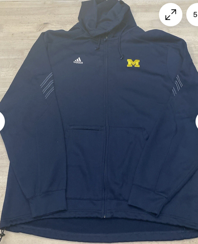 Adidas Michigan Wolverines Full Zip Jacket Sz 2XL Climawarm Footbal ...