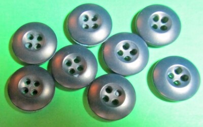 (8) VINTAGE 3/4" REVERSIBLE BLUE EARLY PLASTIC 4-HOLE UTILITY BUTTONS ...