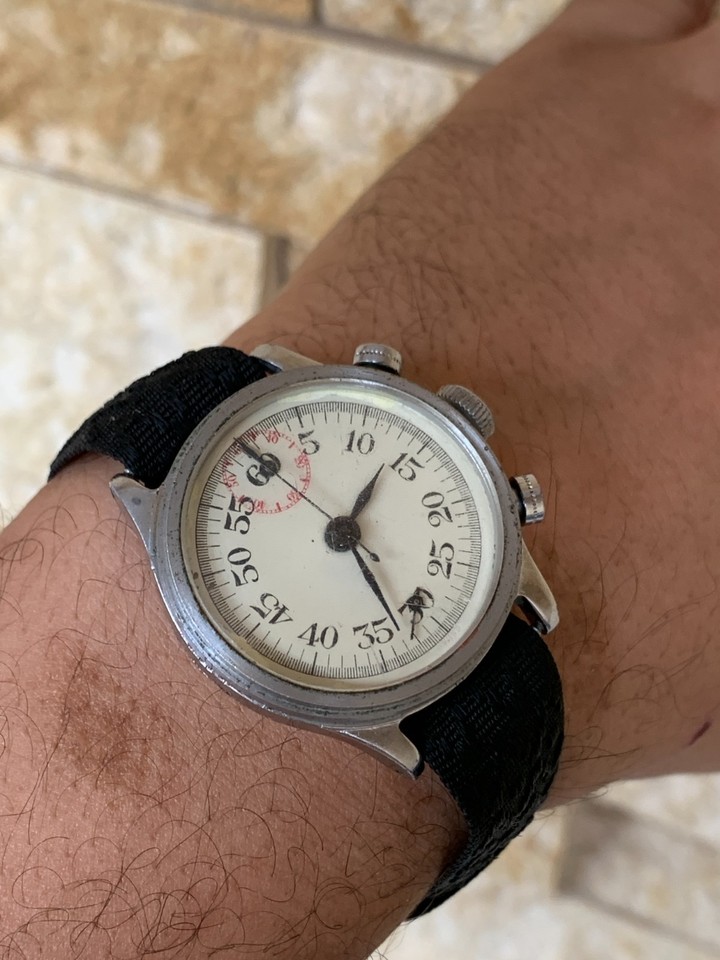 1940s Vintage Pierce WW2 Military Monopusher Chronograph Timer Swiss ...