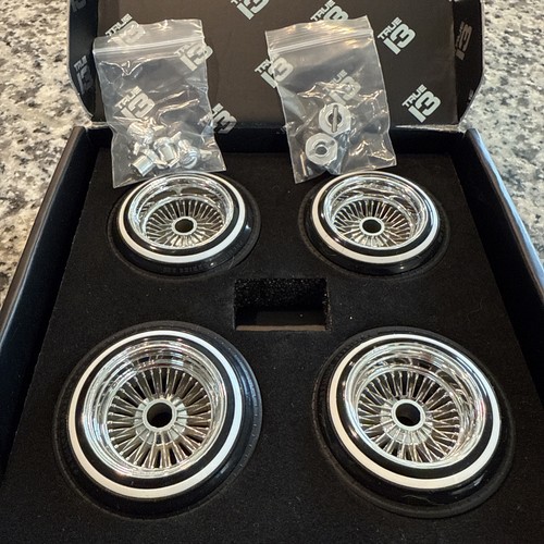 Jevries Lowrider Wire Wheels 1/18 scale. TRUE 13 Chrome finish New In ...