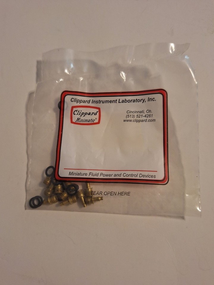 NEW PACK OF (10) CLIPPARD 12841-PKG barb fittings 1/16"Hose 10-32 Flush ...