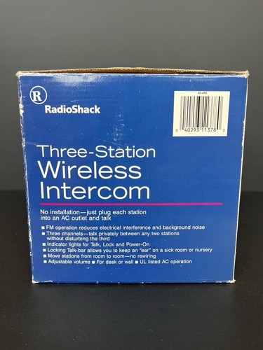 Radio Shack FM Wireless Intercom 3 Channel System Cat. No. 43-490 Three ...