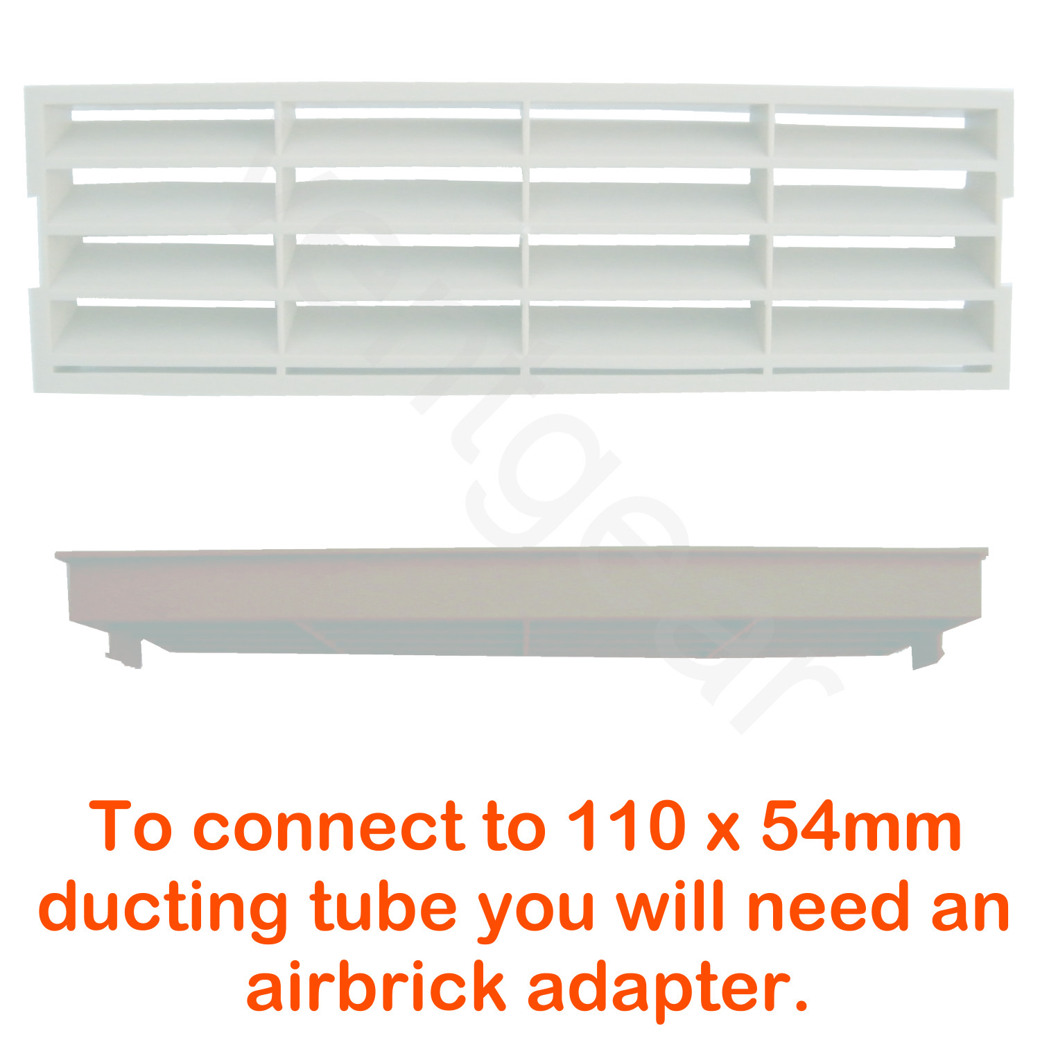 Rectangular 110 x 54mm Plastic Flat Channel Ducting Fittings,Grilles ...