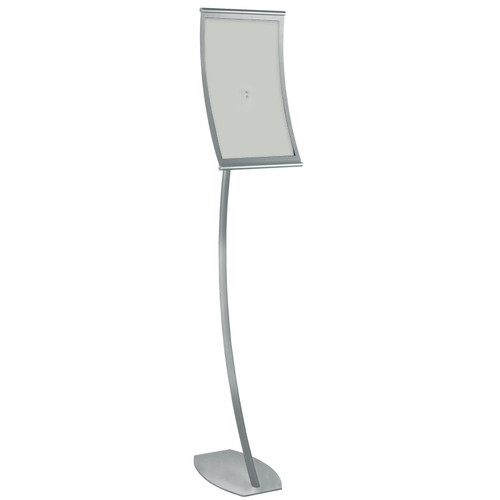 Azar Displays Silver Curved Metal Frame Pedestal Floor Stand 11"w x 17 ...