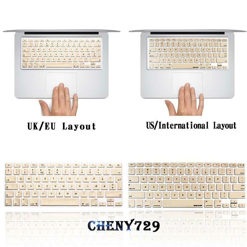 UK / USA Layout Silicon Rubber Keyboard Cover For Apple Macbook Air Pro ...
