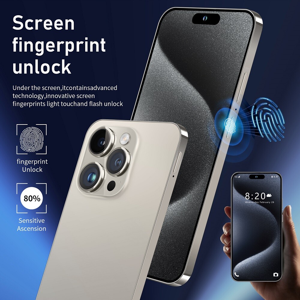 NEW Smartphone i15 Pro Max 8G+256GB Android 13 Dual SIM 5G Unlocked ...