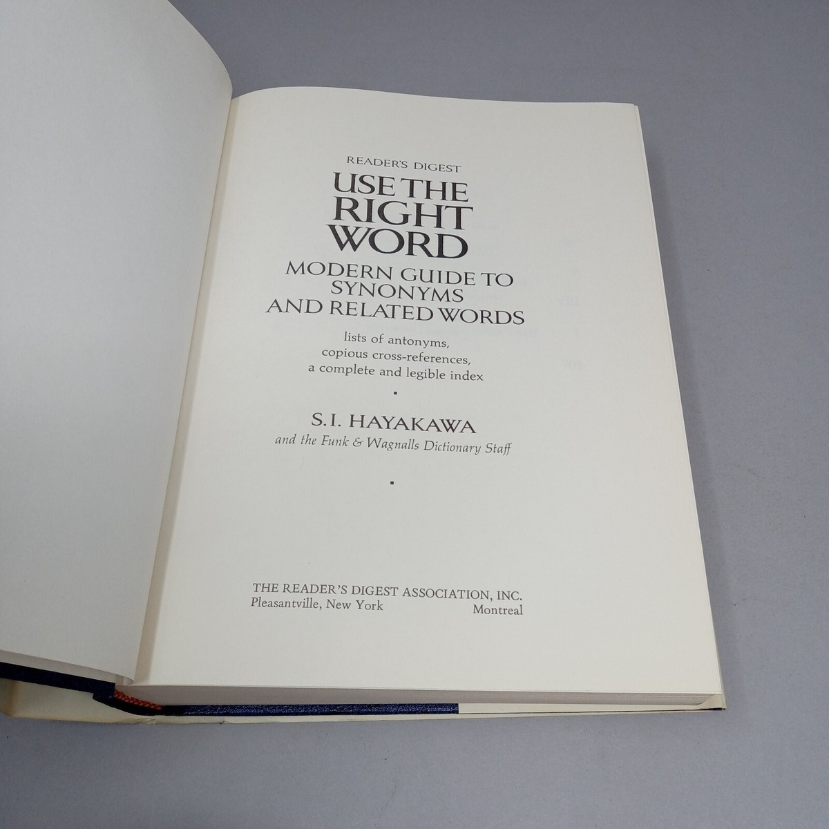 Use The Right Word A Modern Guide To Synonyms And Biblioteca I. S. P.