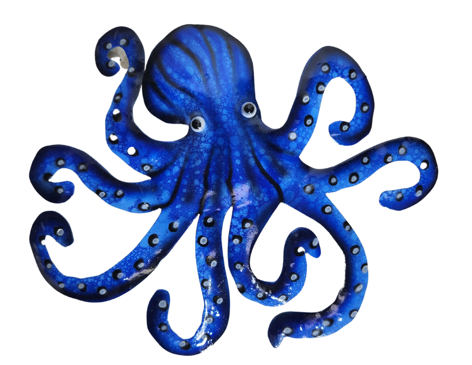 Set of 3 Large Nautical OCTOPUS FAMILY hand crafted Metal Wall Hanging ...